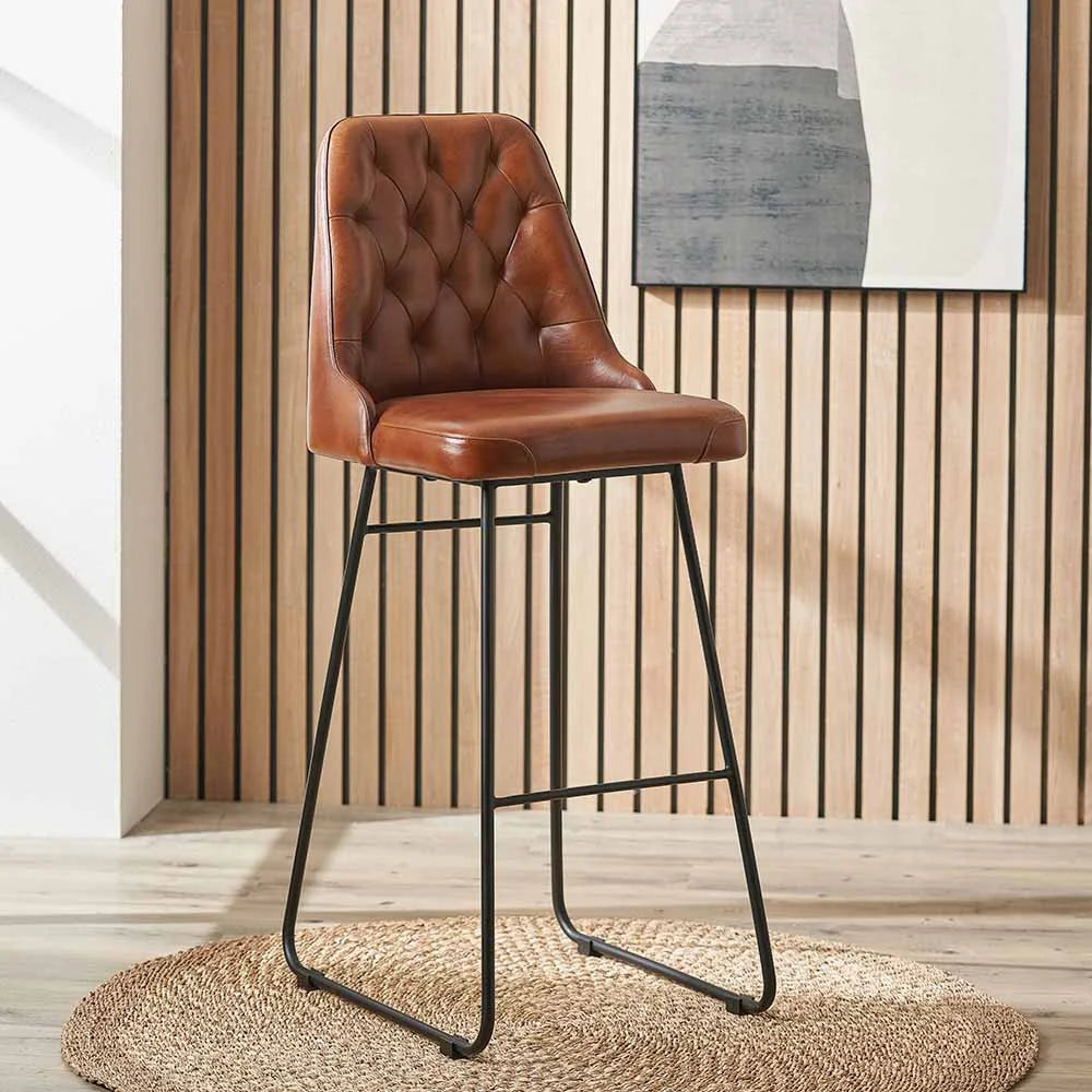 Leather bar stool with back store
